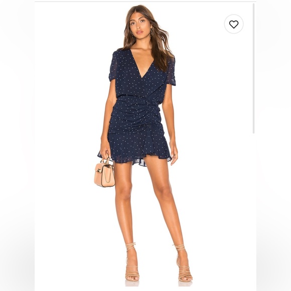 Astr | Dresses | Natasha Dress In Blue Polka Dot Revolve Astr The Label ...